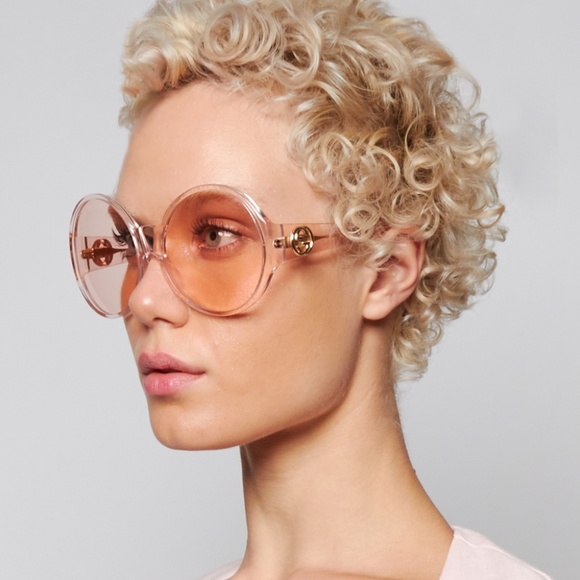 Gucci | Accessories | Nwt Gucci Gg954s 003 Light Peach Round Sunglasses | Poshmark